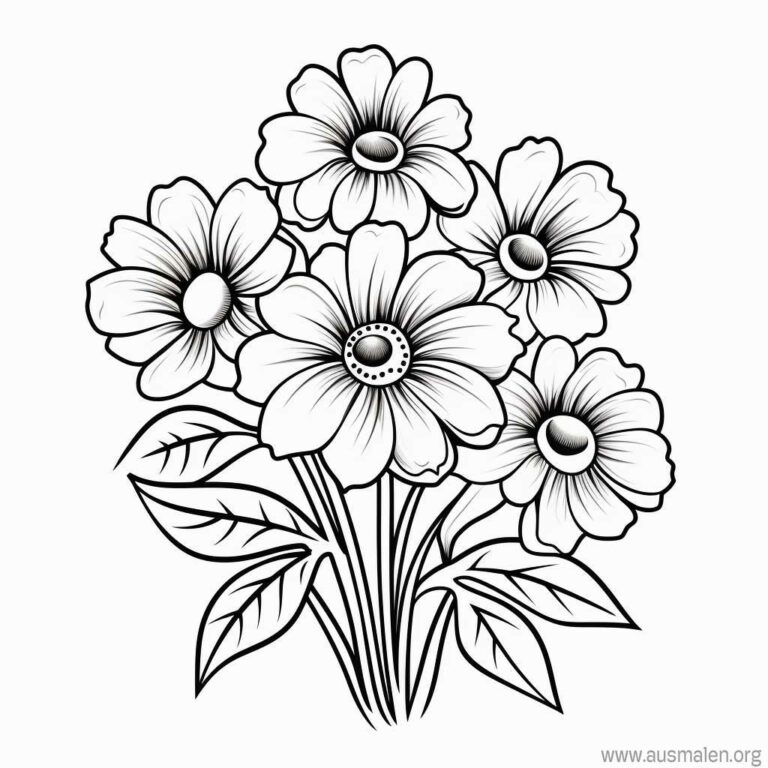 Ausmalbilder Blumen zum Ausdrucken - Kostenlose Malvorlagen