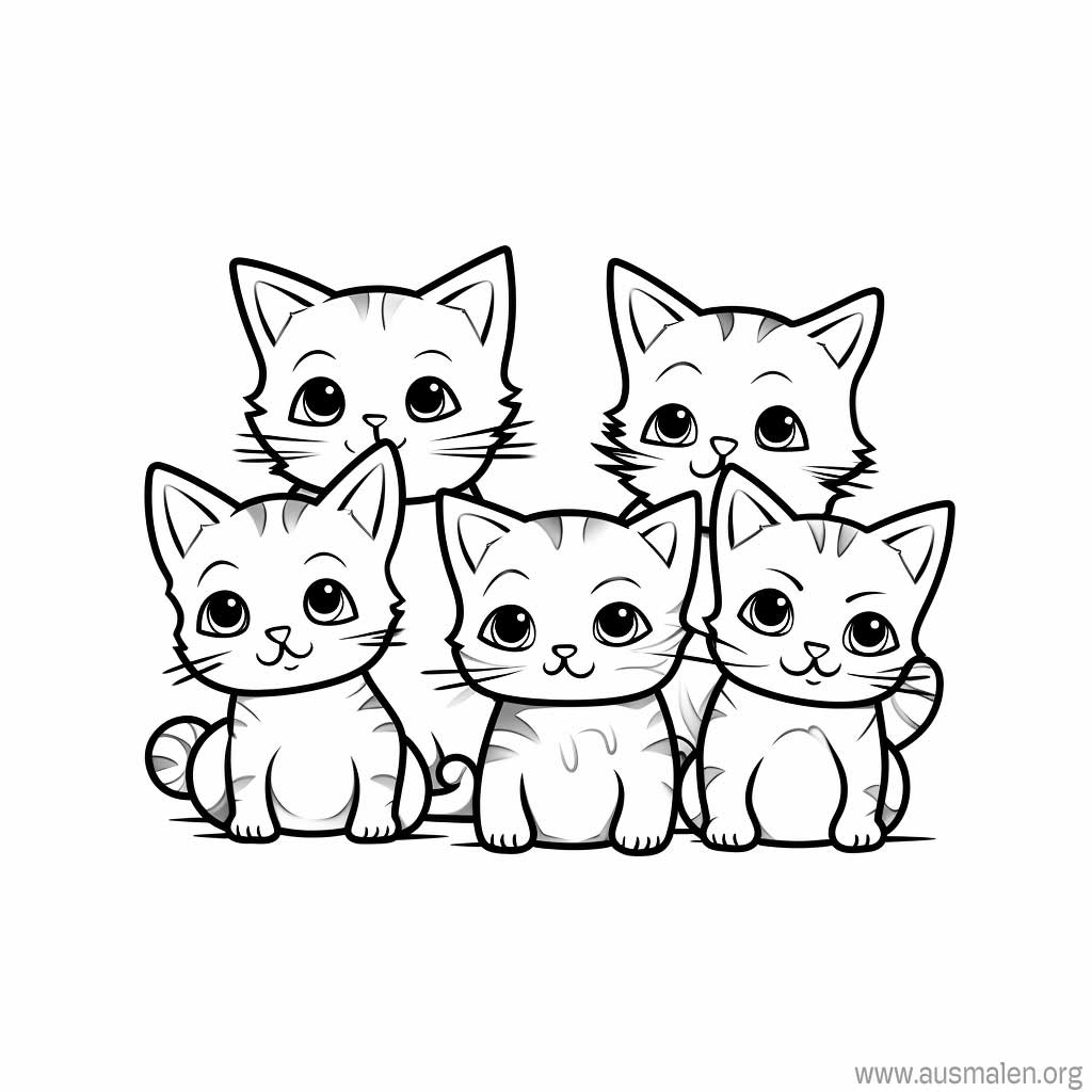 Ausmalbilder Katzen zum Ausdrucken - Kostenlose Malvorlagen