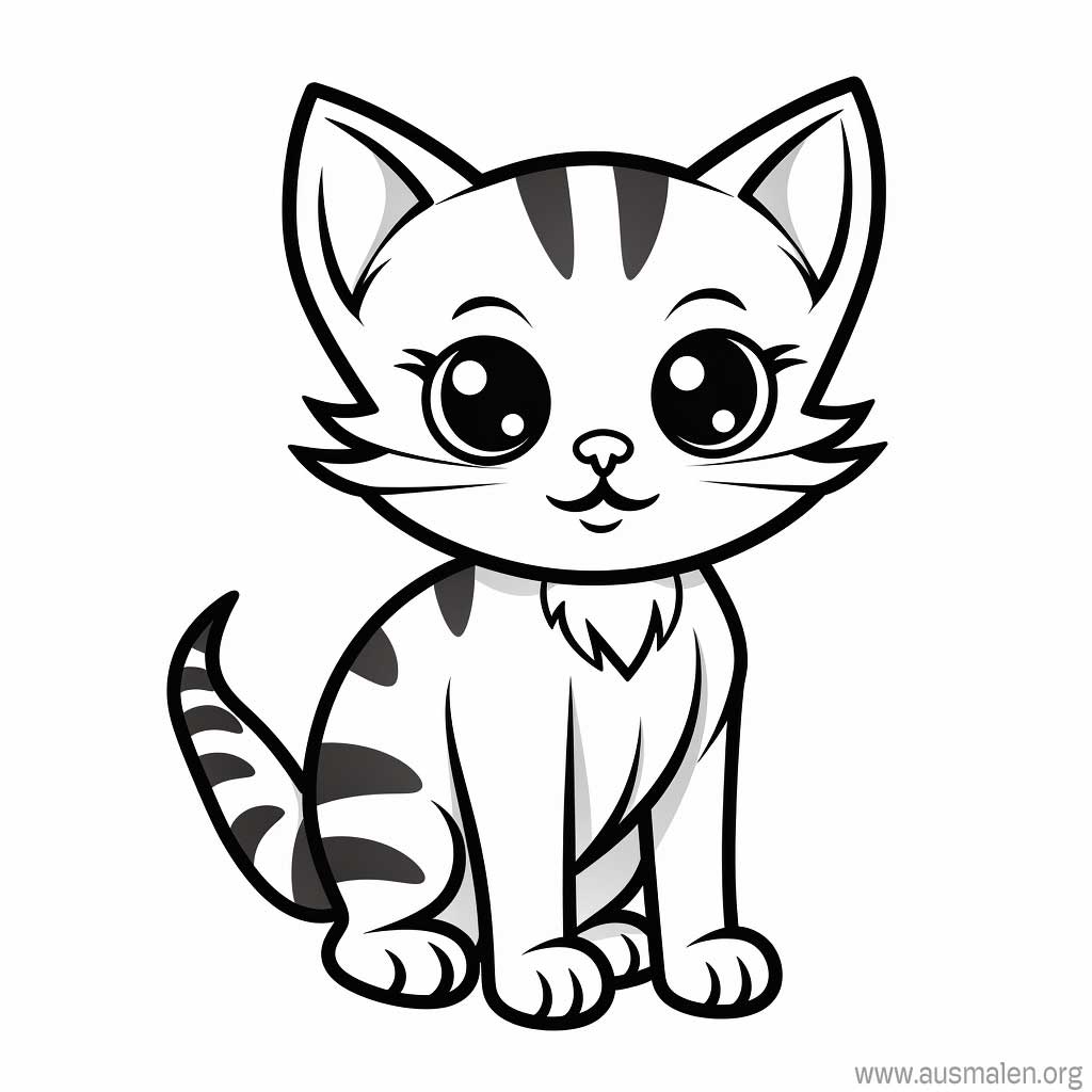 Ausmalbilder Katzen zum Ausdrucken - Kostenlose Malvorlagen